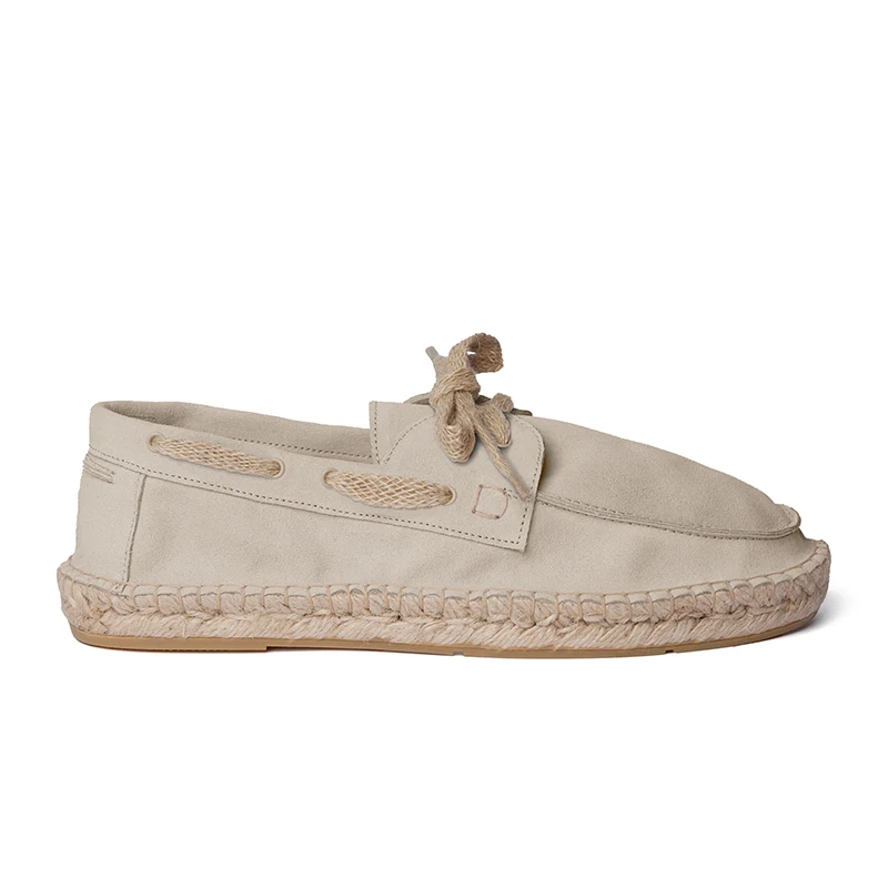 Men’s boat shoe espadrilles – Earth suede leather