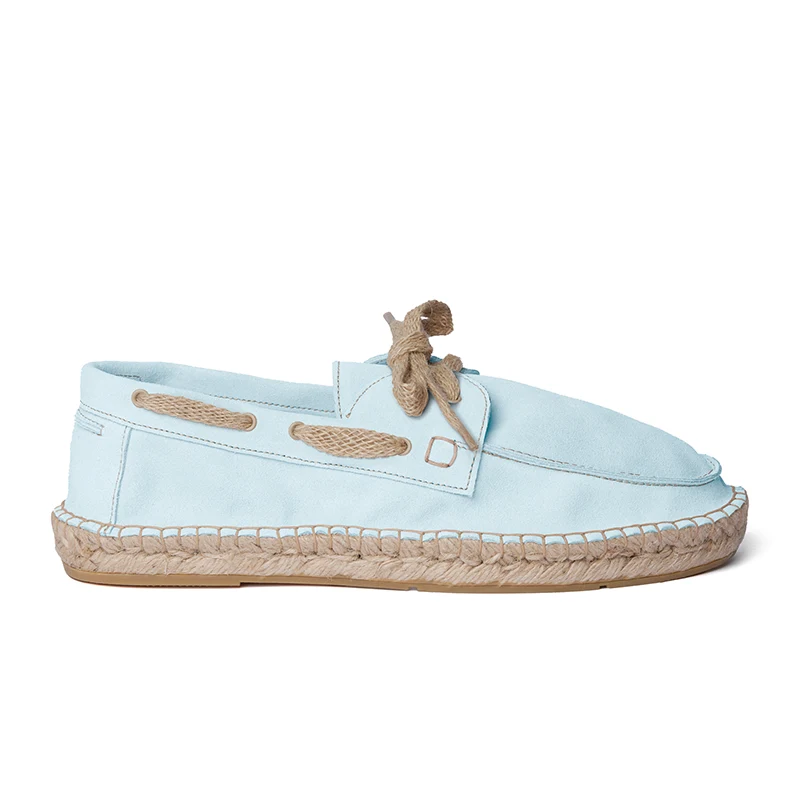 Men’s boat shoe espadrilles – Pastel suede leather