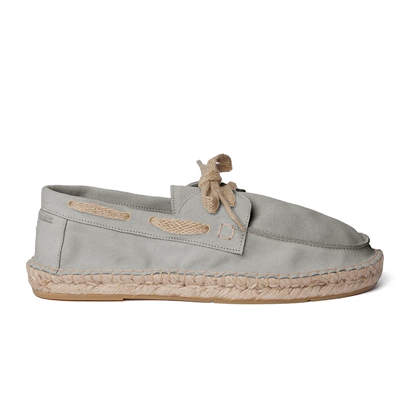 Men’s boat shoe espadrilles – Plume suede leather