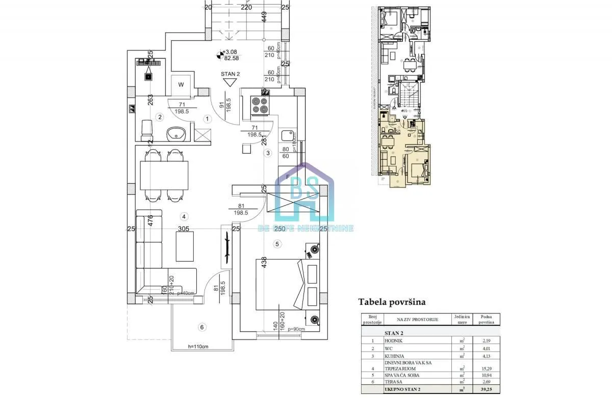 Prodaja, jednosoban stan, 39m2, Adice, Novi Sad, Novi Sad