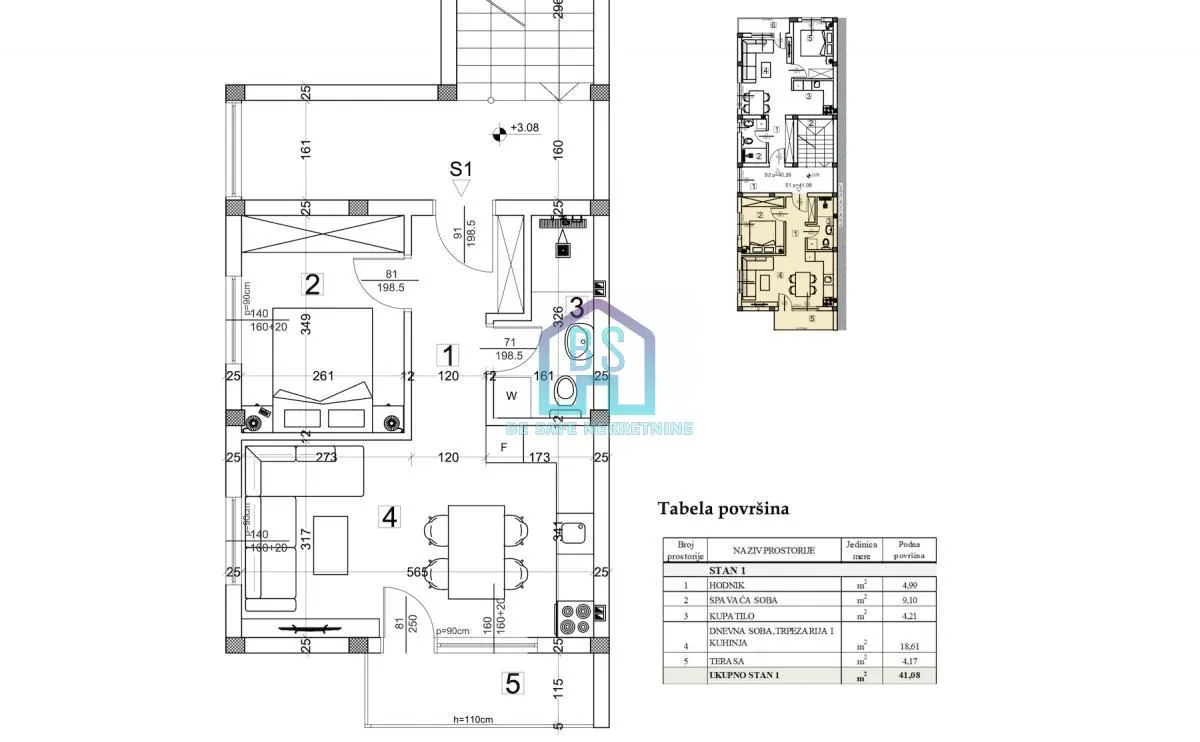 Prodaja, jednosoban stan, 41m2, Adice, Novi Sad, Novi Sad