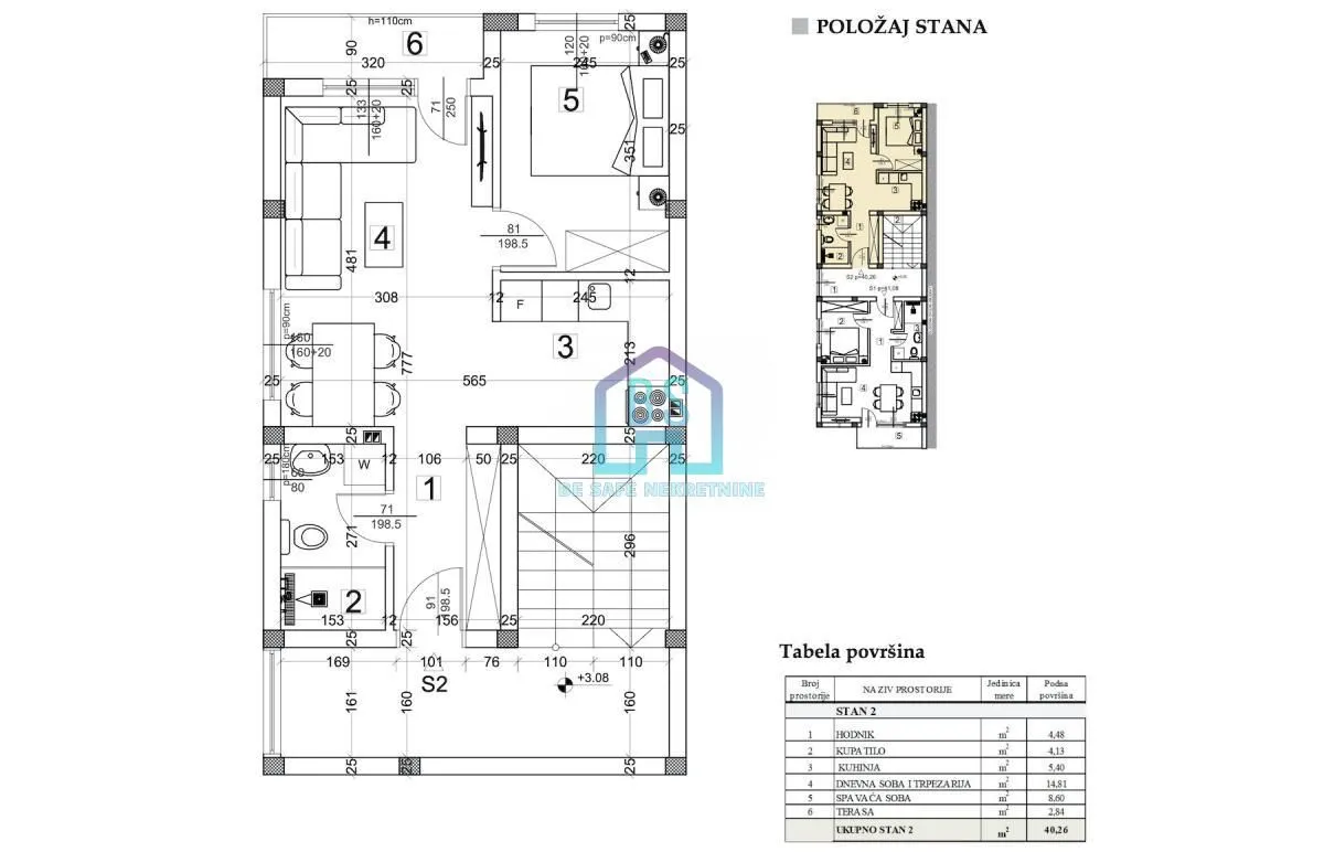 Prodaja, jednosoban stan, 40m2, Adice, Novi Sad, Novi Sad