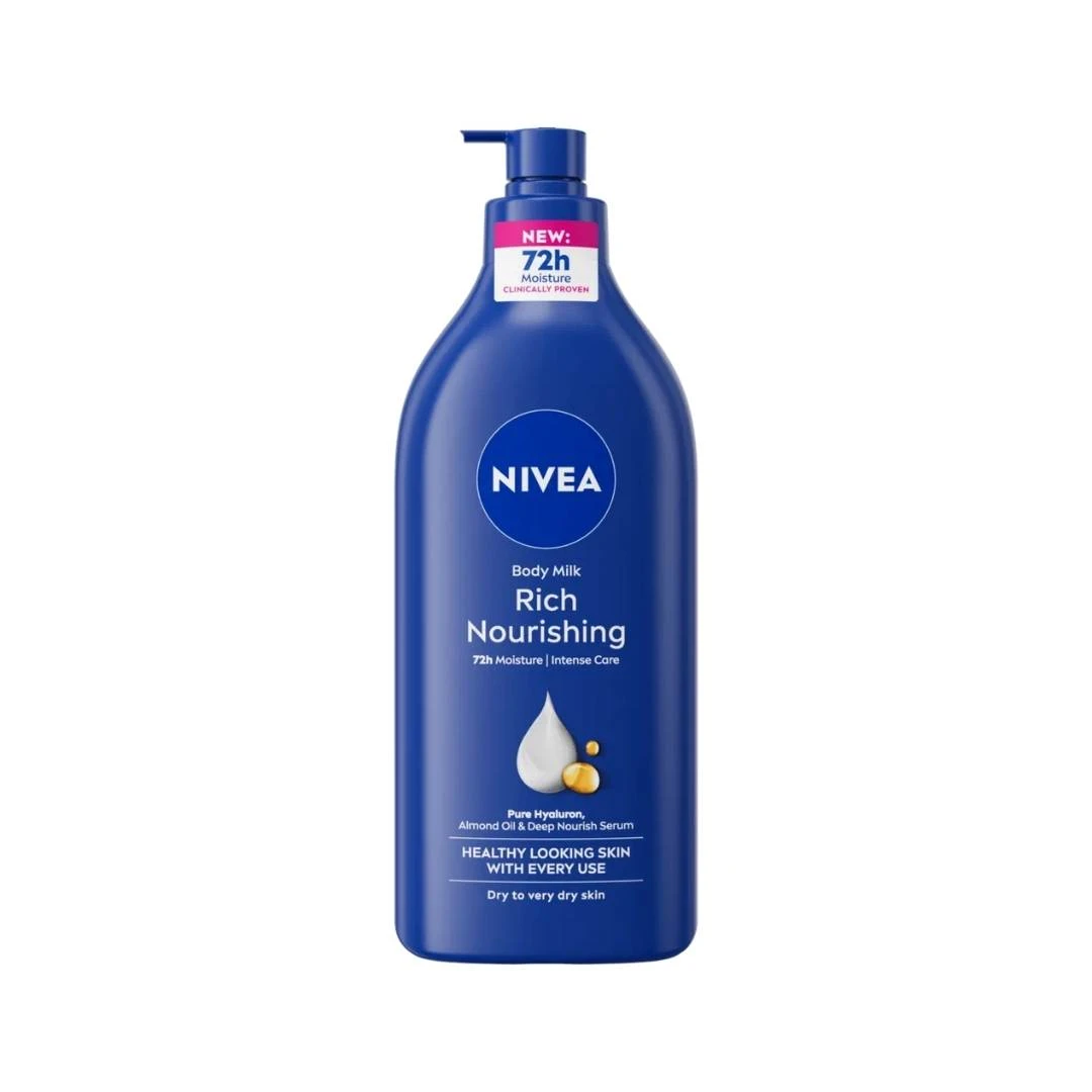 NIVEA Hranljivo Mleko za Negu Tela Rich Nourishing za Intenzivnu Hidrataciju 625 mL