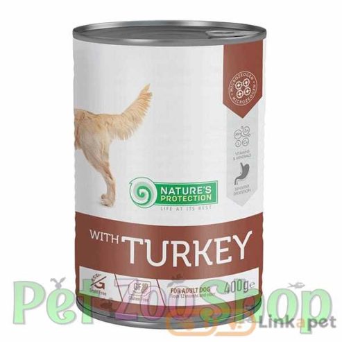 Nature’s Protection Konzerva Hrana za odrasle osetljive pse Adult Sensitive with Turkey Ćuretina 400g