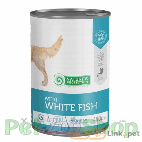 Nature’s Protection Konzerva Hrana za odrasle osetljive pse Sensitive With White Fish Bela Riba 400g