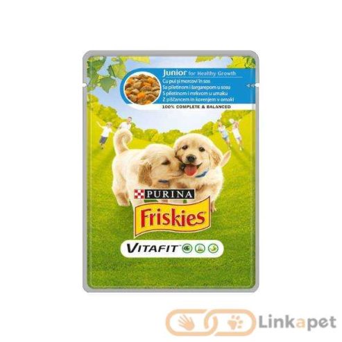 FRISKIES Dog Junior sos piletina i šargarepa – 4x100gr