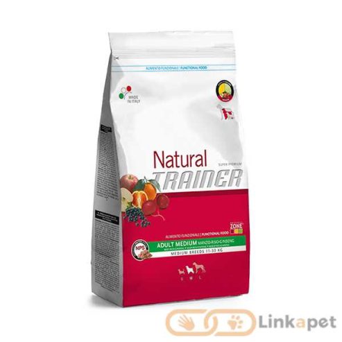 Trainer Natural Adult Medium Vitello, Riso e Ginseng hrana za odrasle pse srednjih rasa – 3kg