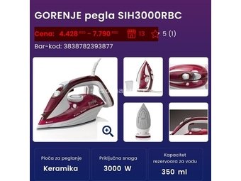 Gorenje Pegla SIH3000RBC