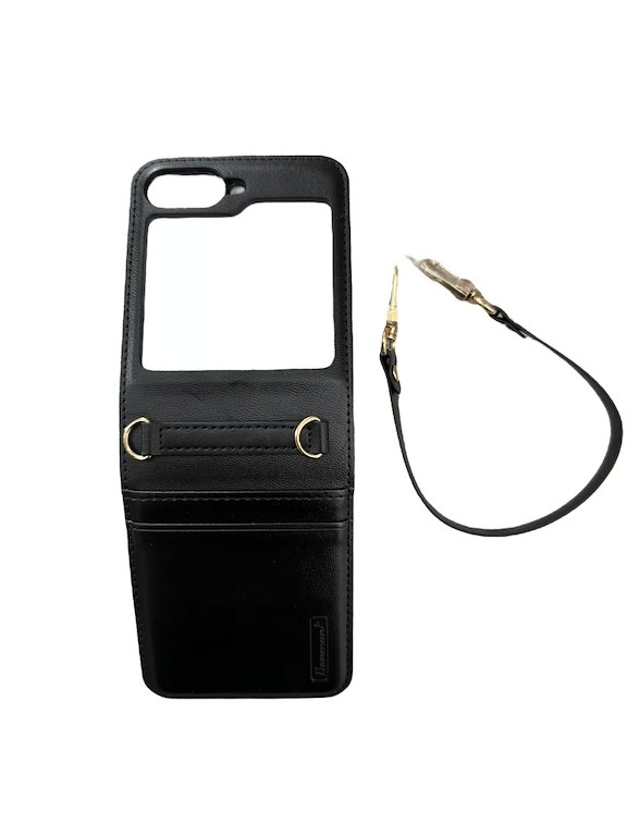 Maska Leather Hanman za Samsung Z flip 6 crna