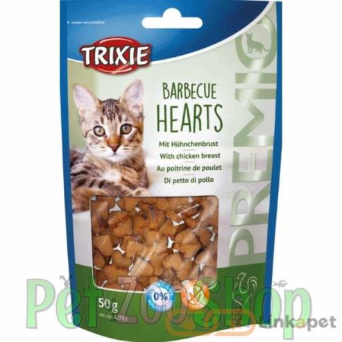 Poslastica za mačke – PREMIO Barbecue Hearts – Trixie – 50g