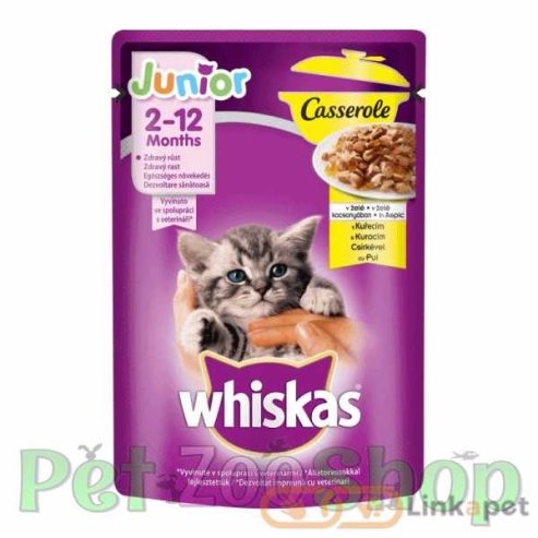 Whiskas: Kesica za mačiće s piletinom u želeu Junior, 100g