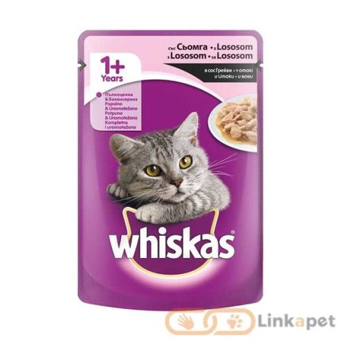 Whiskas: Kesica za mačke s lososom u sosu Adult, 100g