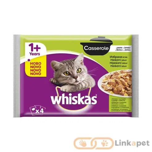 Whiskas: Multipack za mačke Casserole Mešani izbor u želeu, 4x85g