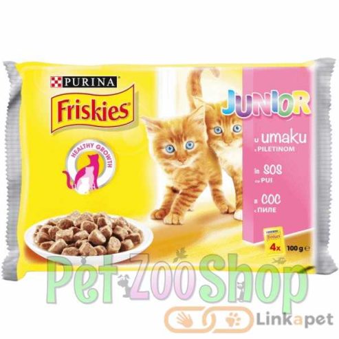 Hrana za mačiće JUNIOR Piletina u sosu FRISKIES Multipack 4x85g