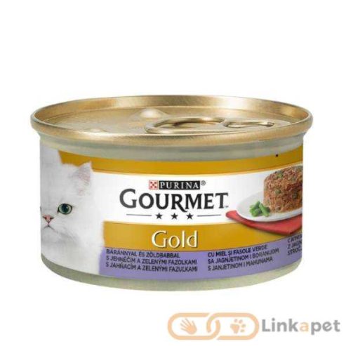 GOURMET Gold Cat Savoury Cake Jagnjetina i boranija 12x85gr – 12x85gr