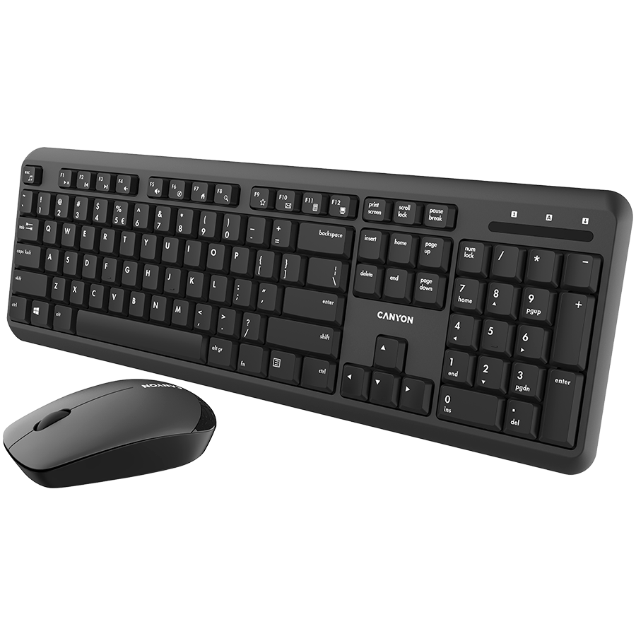 CANYON SET-W20 UK/US Keyboard+Mouse Velvet Wireless Black