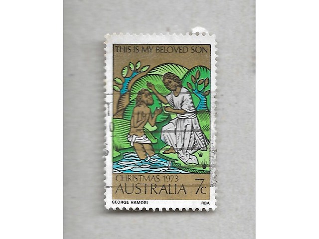 (M) markica 1973 Aust. 7c The Baptism of The Christ