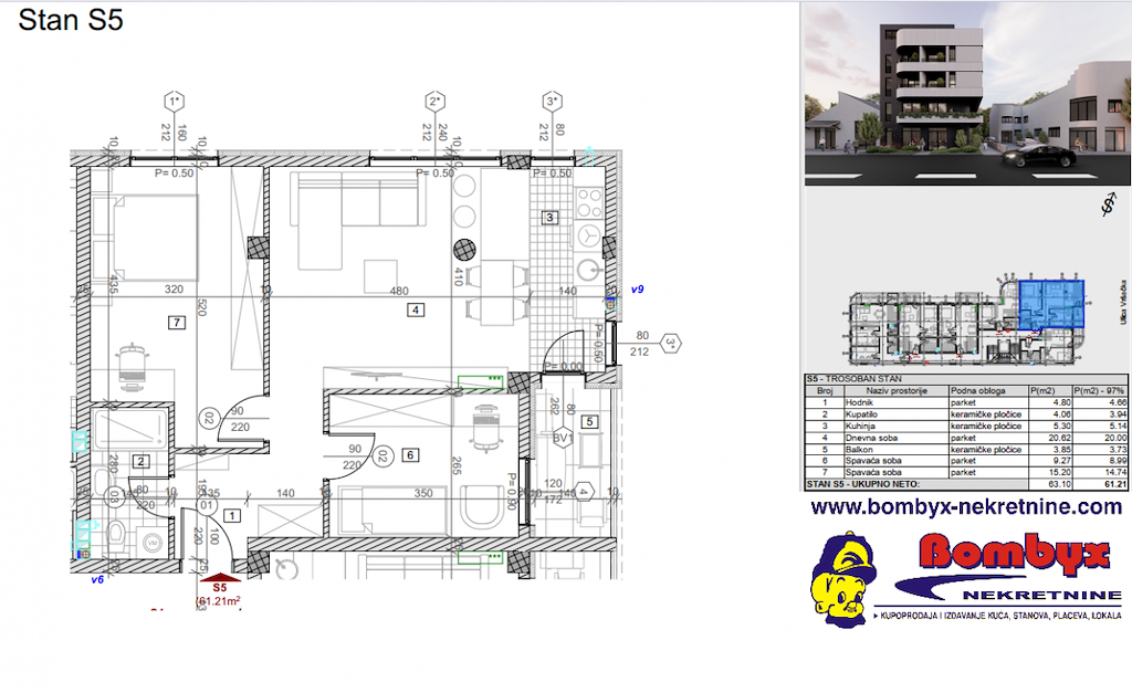 Dvoiposoban 61m Novi Sad Telep Vršačka I sp IZGRADNJA