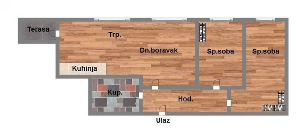 trosoban stan 52m2 Telep izgradnja