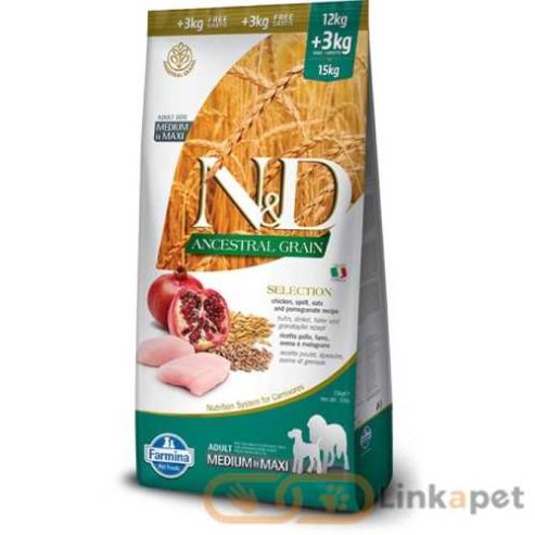 N&D AS CHICKEN&POM. MEDIUM&MAXI 15KG