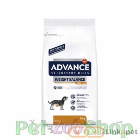 Hrana za gojazne pse malih rasa Weight Balance Mini, 1.5 kg Advance Veterinary