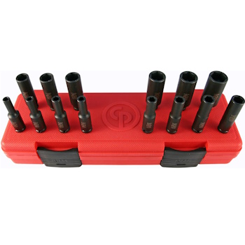 Chicago Pneumatic set dubokih udarnih nasadnih ključeva 1/4" 14/1 SS2114D