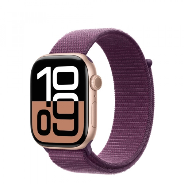 Apple Watch S10 GPS 42mm Rose Gold Alu Case/Plum Sport Loop, mwwk3qv/a