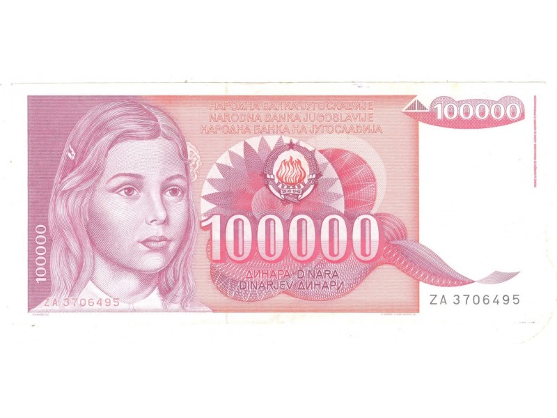 100.000 dinara 1989 za zamenska