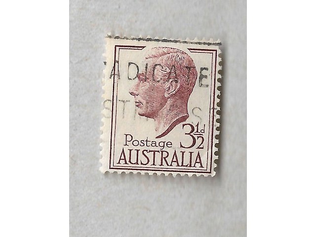 (M) markica 1951 Aust. 3½d Brown/Red King George