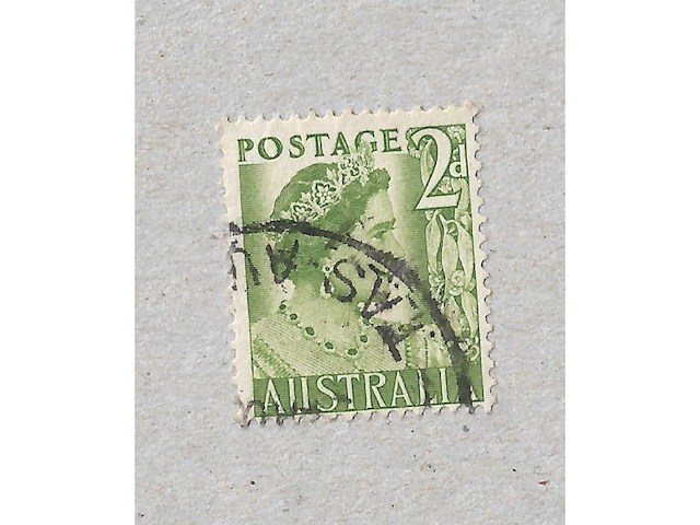 (M) markica 1959 Aust.  2d Dull Green Queen Elizabeth