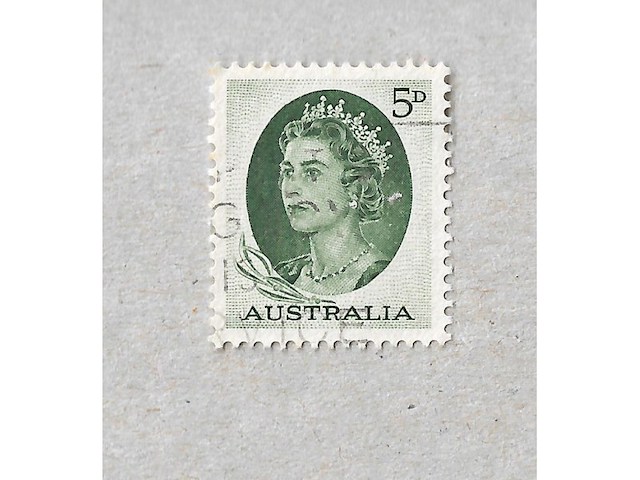 (M) markica 1964 Aust.  5d Green Queen Elizabeth