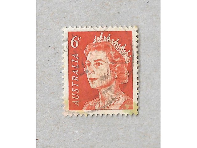 (M) markica 1970 Aust. 6c Orange Queen Elizabeth