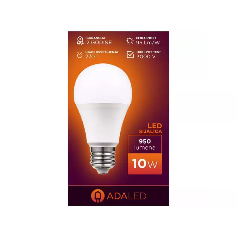 ADA LED sijalica A60-10W-RC-E27-A 4200K