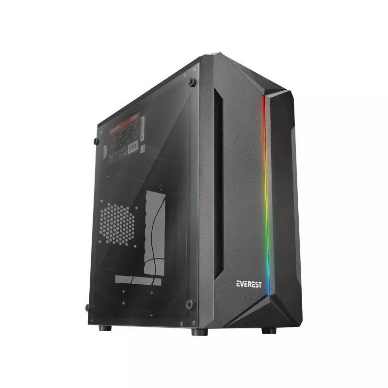 Kuciste Everest Saber 250W Akrilna stranica, M-ATX/RGB strip