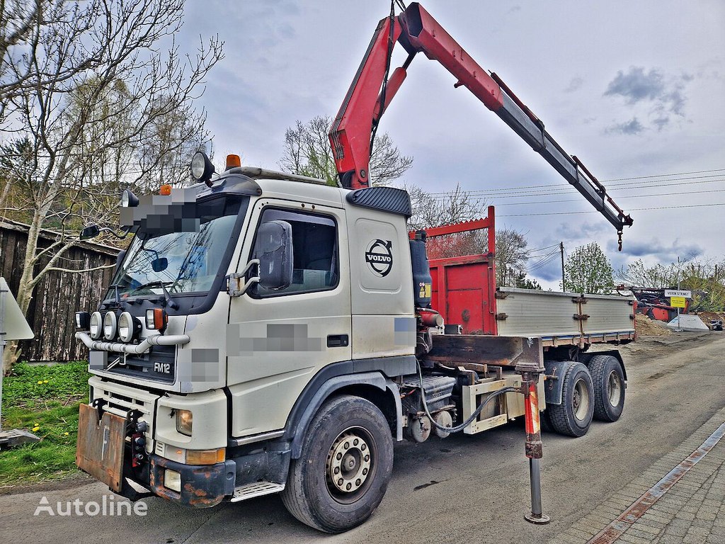 Volvo FM12 380 *6x2 *DUMPER+crane FASSI 21t/m *MANUAL *REMOTE kamion s ravnom platformom