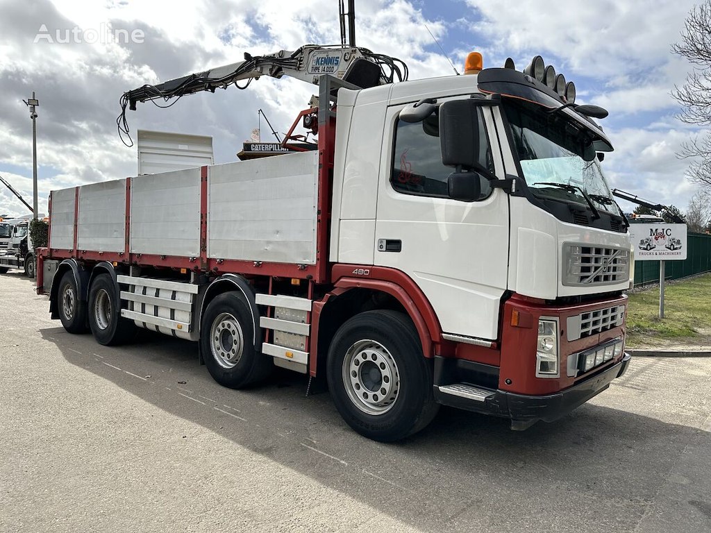 Volvo FM 480 8X2 - EURO 5 - STEERING AXLE / LENK ACHSE + KENNIS 14.000 kamion s ravnom platformom