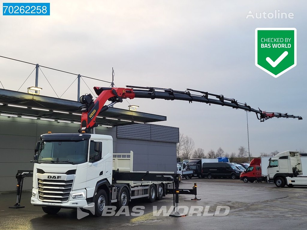 Novi DAF XF 530 8X2 Palfinger PK580 TEC Crane Retarder Lift+Lenkasche Eur kamion s ravnom platformom