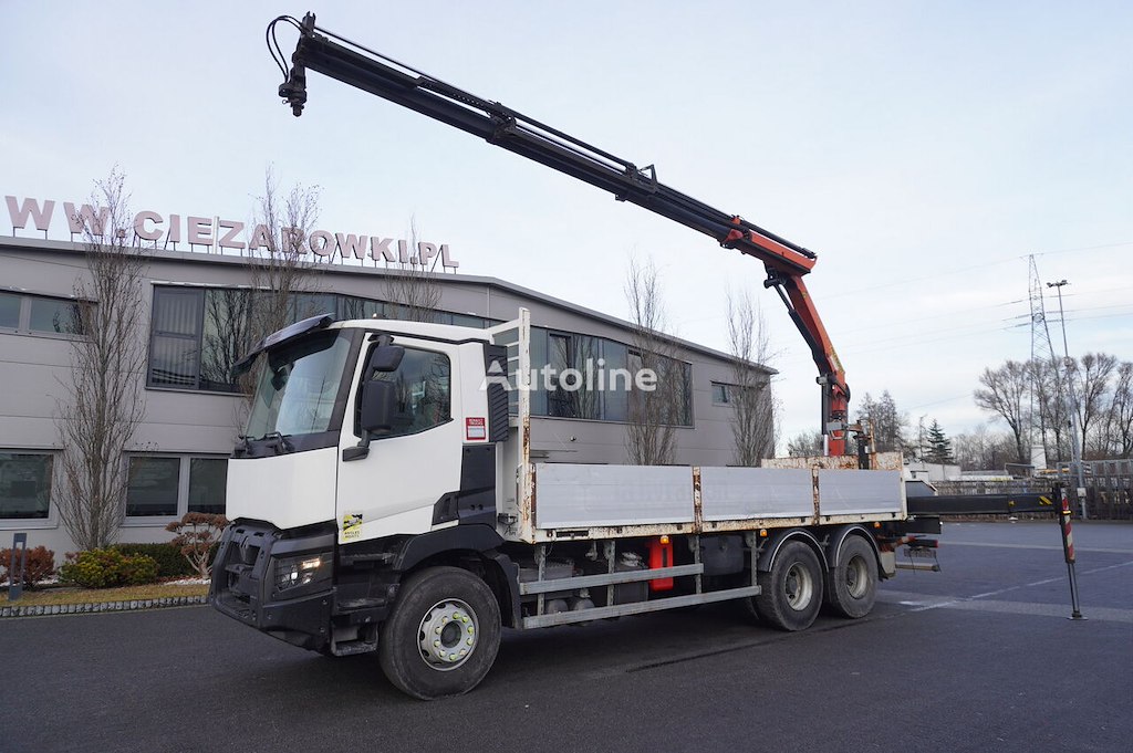 Renault C380 / 6x4 / HDS Palfinger PK 18002-EH 6000 kg kamion s ravnom platformom