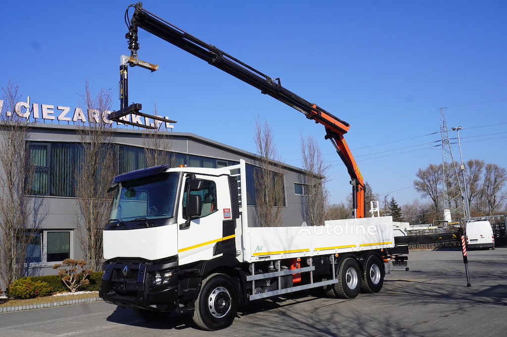 Renault C380 / 6x4 / HDS Palfinger PK 18002-EH 6000 kg kamion s ravnom platformom