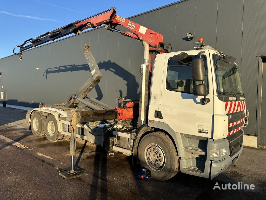 DAF CF 85.360 6x4 HOOKLIFT WAF + CRANE HMF 1820 K3 - MANUAL ZF - BIG kamion rol kiper