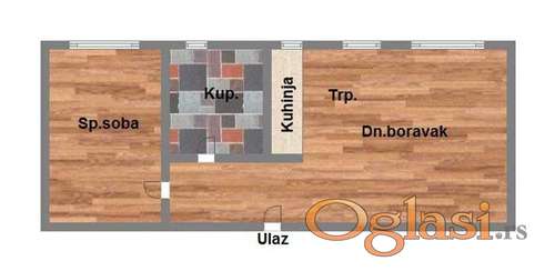 Dvosoban, 34m2 Telep