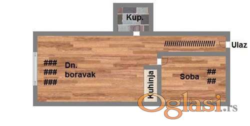 Novo naselje, dvosoban, 38m2