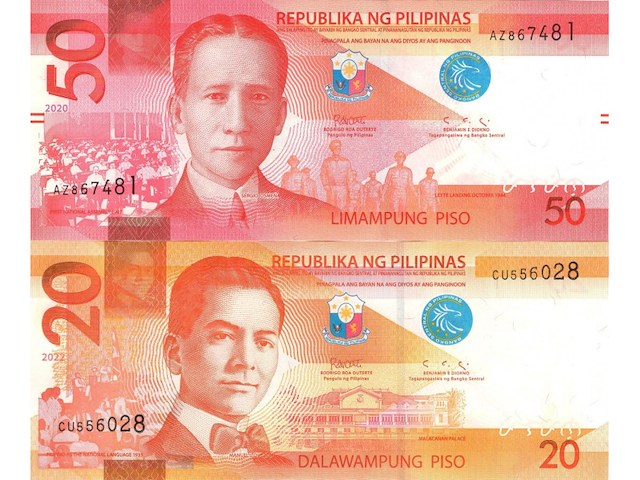 PHILIPPINES Filipini 20 i 50 Peso 2020/2022 UNC