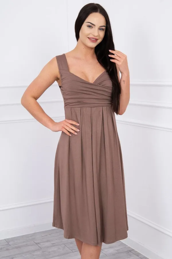 MARKA NIEZDEFINIOWANA DRESS WITH WIDE STRAPS CAPPUCCINO