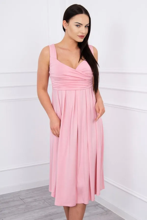 MARKA NIEZDEFINIOWANA DRESS WITH WIDE STRAPS POWDERED PINK