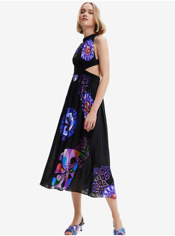 BLACK WOMEN PATTERNED DRESS DESIGUAL SANDY - WOMEN