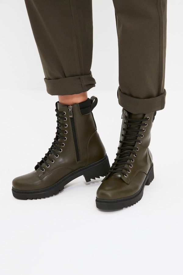 TRENDYOL KHAKI WOMEN'S BOOTS & BOOTIES