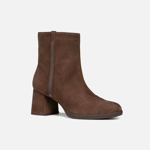 DARK BROWN WOMEN'S ANKLE BOOTS GEOX WALK PLEASURE 55 - WOMEN'S