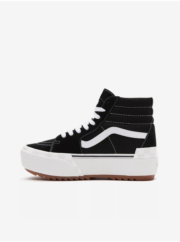 BLACK & WHITE WOMENS ANKLE SNEAKERS VANS UA SK8-HI STACKED - LADIES