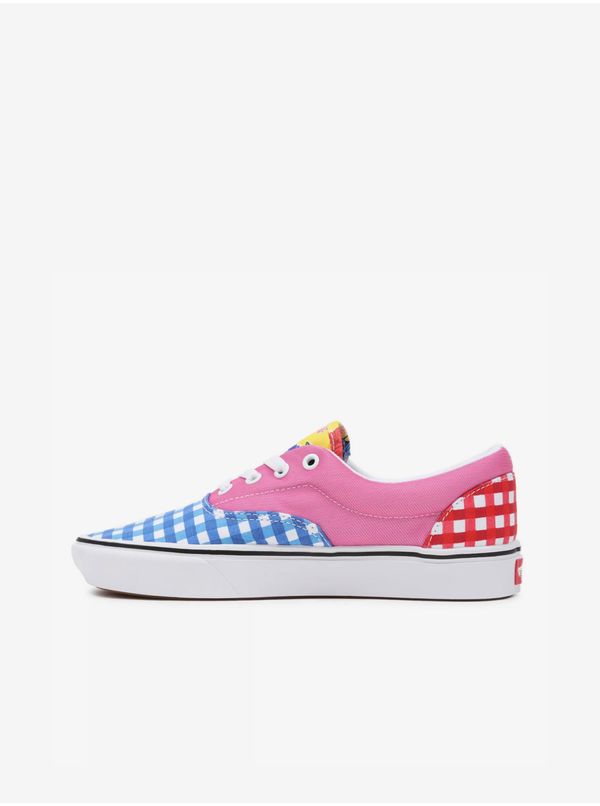 PINK AND BLUE WOMENS PATTERNED SNEAKERS VANS UA COMFY CUSH ERA - WOMEN